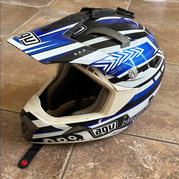 Other | Agv Blue And White Motocross Helmet | Poshmark